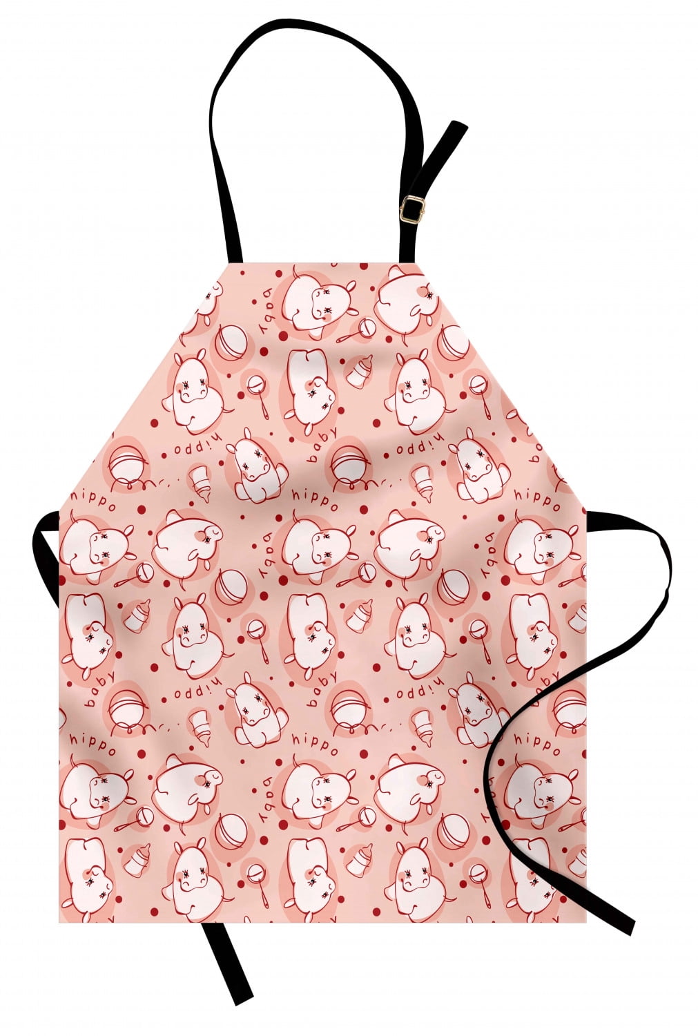 Kids Apron Cute Baby Hippo Pattern Lovely Wild Animal Funny Girls Boys ...