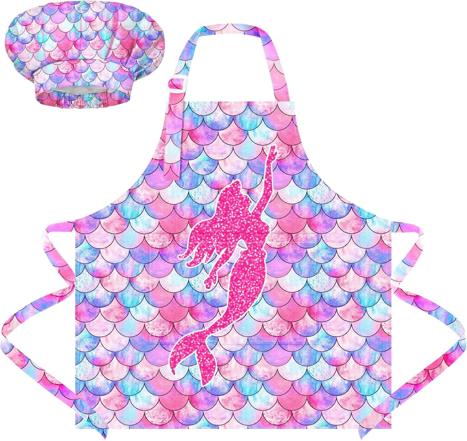 Kids Apron and Chef Hat Set, Child Aprons for Cooking Baking Painting ...