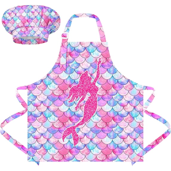 Kids Apron and Chef Hat Set, Child Aprons for Cooking Baking Painting ...