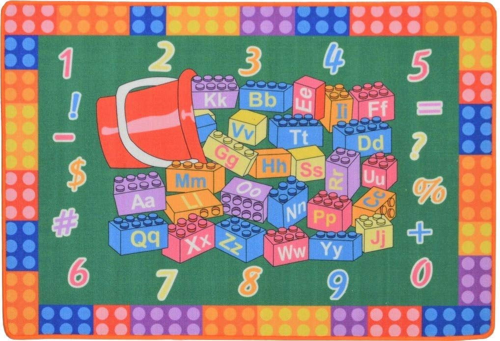 Kids Area Rug Carpet 3x5 Alphabet & Numbers Color & Shape Learning ...