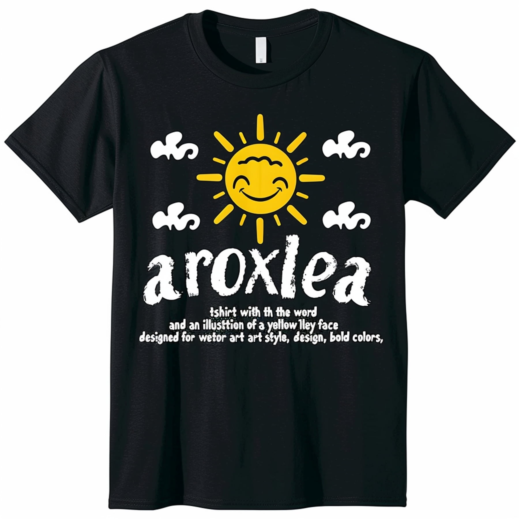 Kids Arizona Sun Smiley Face Black TShirt Vector Art Style Bold Colors ...