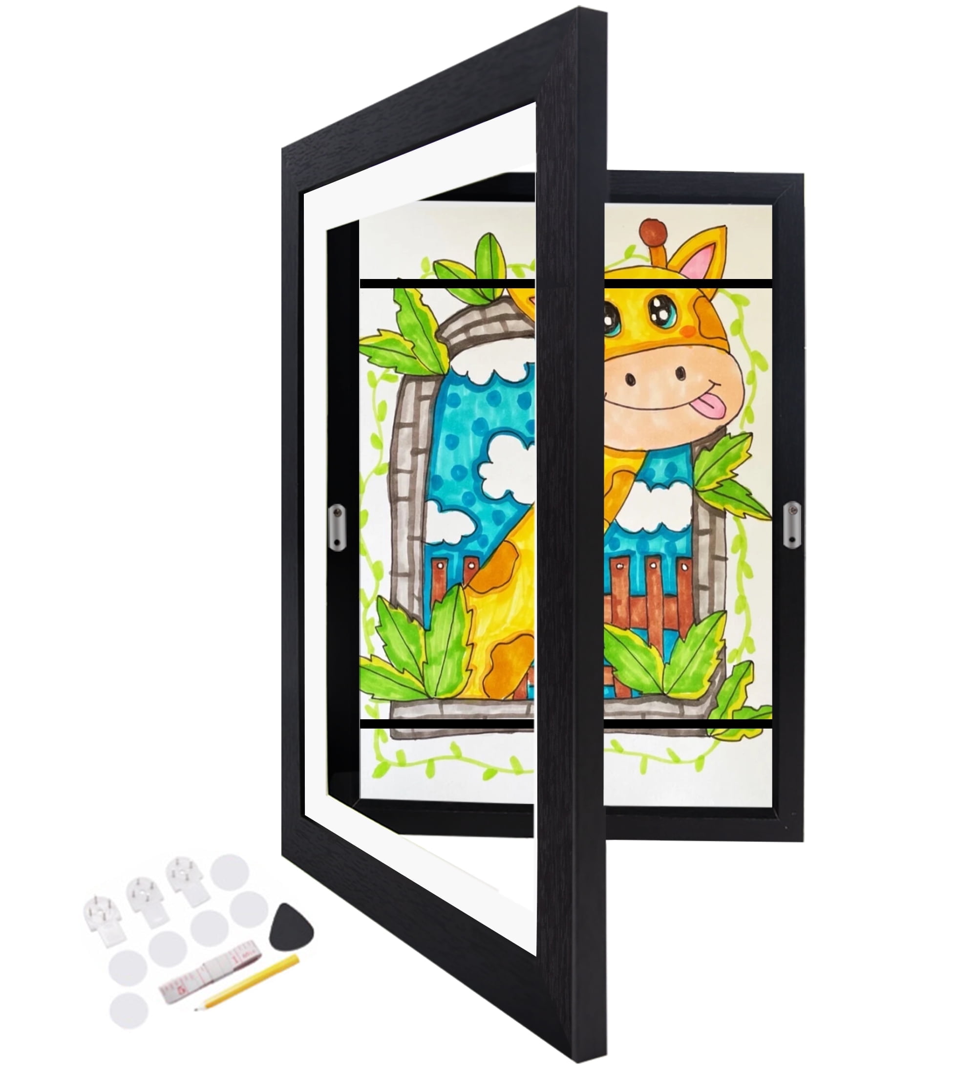 ATOBART Kids Art Frame - Front Opening Display with Large Storage for ...
