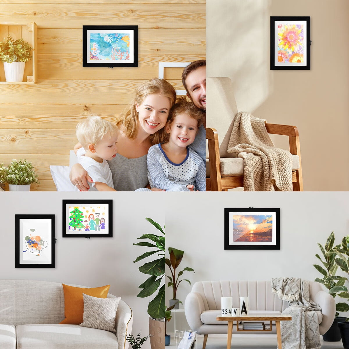 Kids Art Frame Wooden Child Artwork Picture Frame A4 Front Opening ...