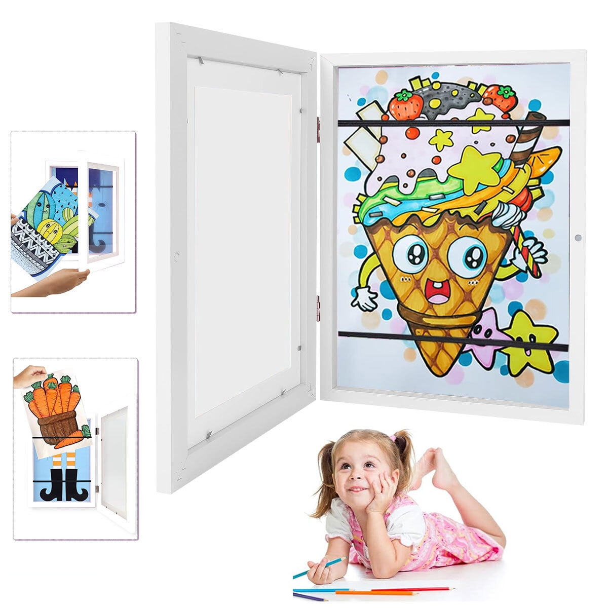 Kids Art Frames,Kepeak A4 Picture Frame Displays,Front Opening Artwork ...