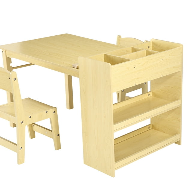 Kids Art Table and 2 Chairs Kids Activity Table with Storage Toddler ...