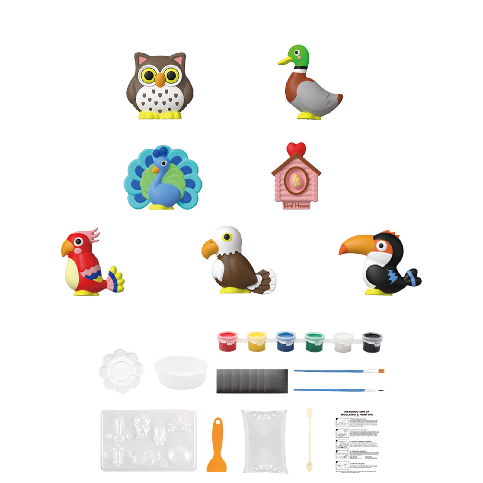 Kids Arts and Crafts Painting Kit DIY Ceramic Figurines Activity Toy ...