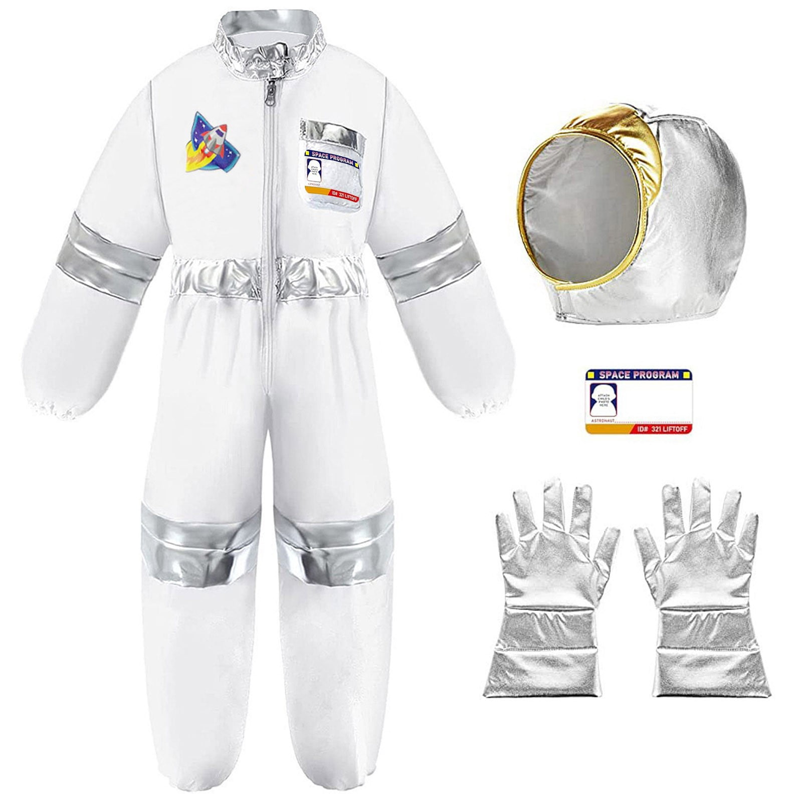 Kids Astronaut Space Suit Halloween with Gloves for Holiday Party Dress ...