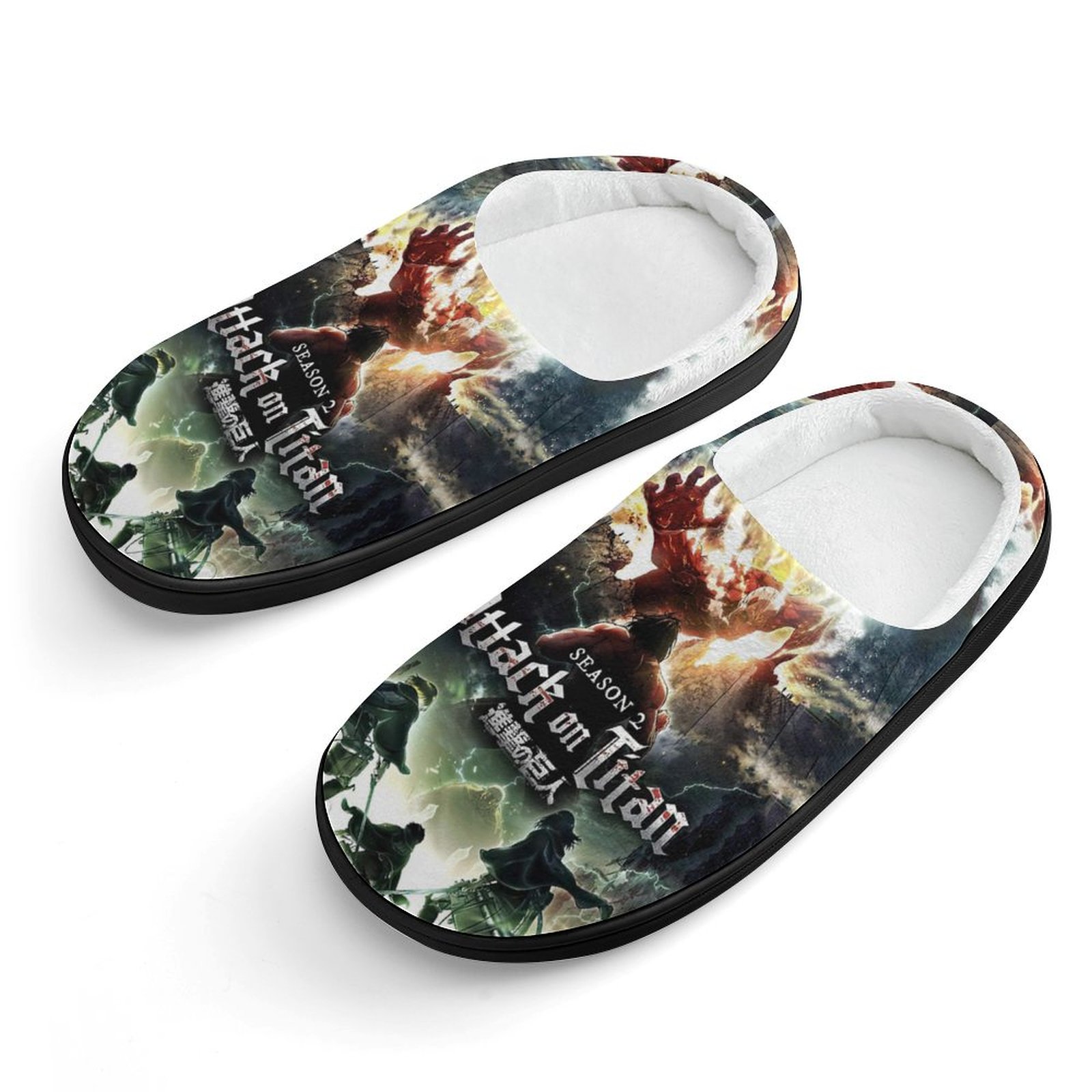 Kids Attack On Titan Cotton Slippers Slip-on House Shoes for Bedroom ...