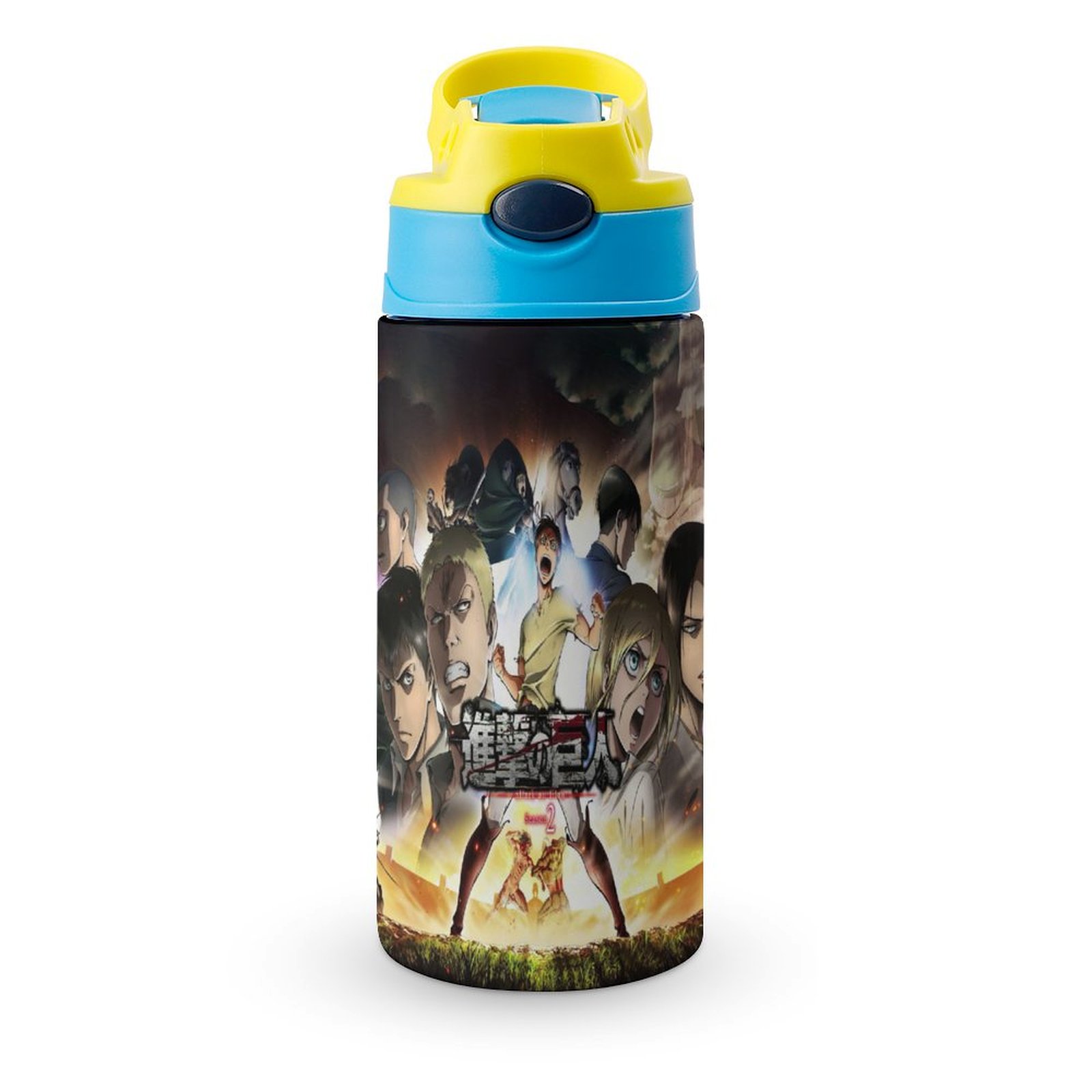Kids Attack On Titan Water Bottle with Straw Lid Vacuum Insulated ...