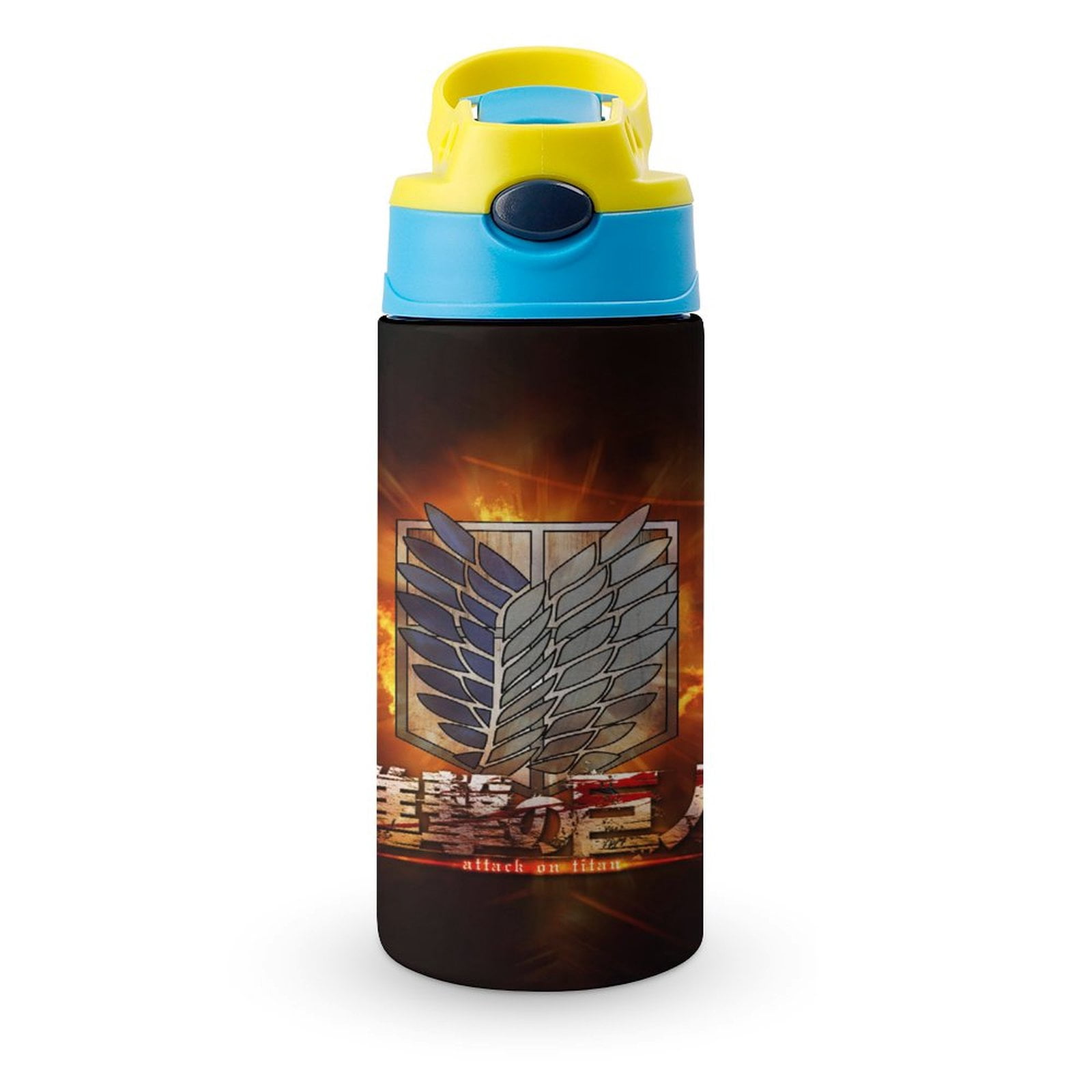 Kids Attack On Titan Water Bottle with Straw Lid Vacuum Insulated ...