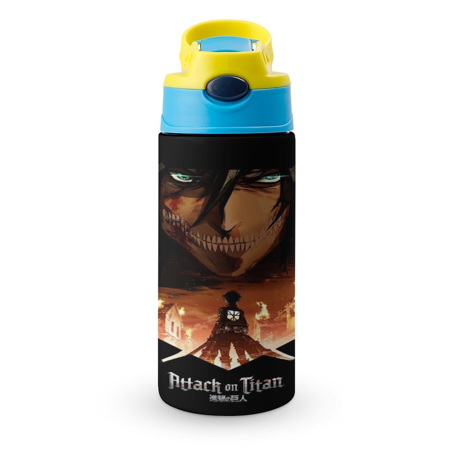 Kids Attack On Titan Water Bottle with Straw Lid Vacuum Insulated ...
