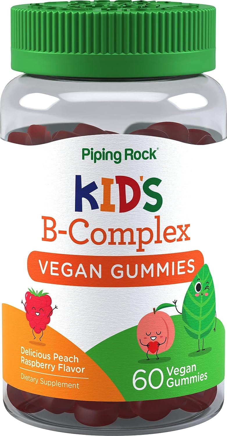 Kids B Vitamin Complex | 60 Gummies | Vegan Formula | Peach Raspberry ...