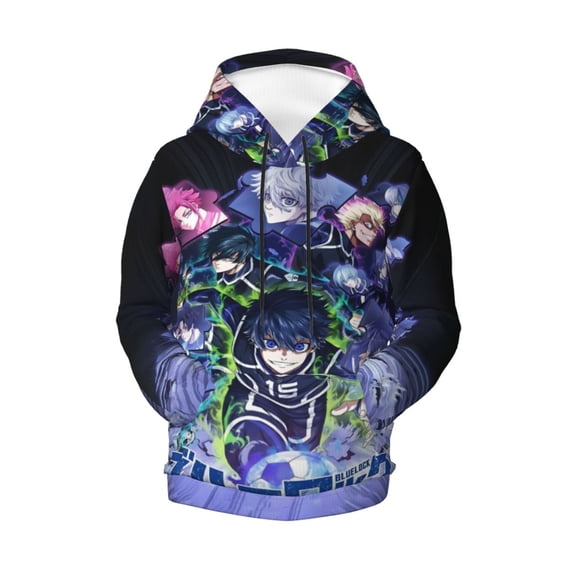 Kids BLUE Ball LOC-,K Hoodie 3D Printed Fashion Novelty Pullover ...