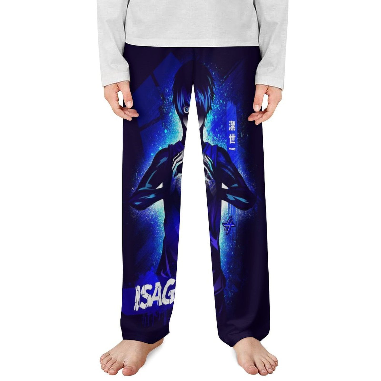 Kids BLUE LO-CK Pajamas Pants Cartoon Print Pants Causal Sleep Bottoms ...