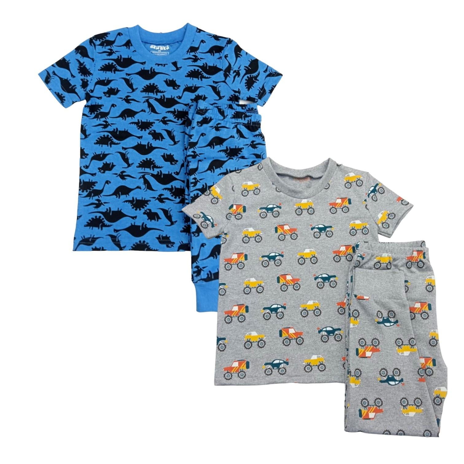 Kids, Babies and Toddlers 2 Pack Snug Fit Shorts Sleeve Pajamas Boys ...