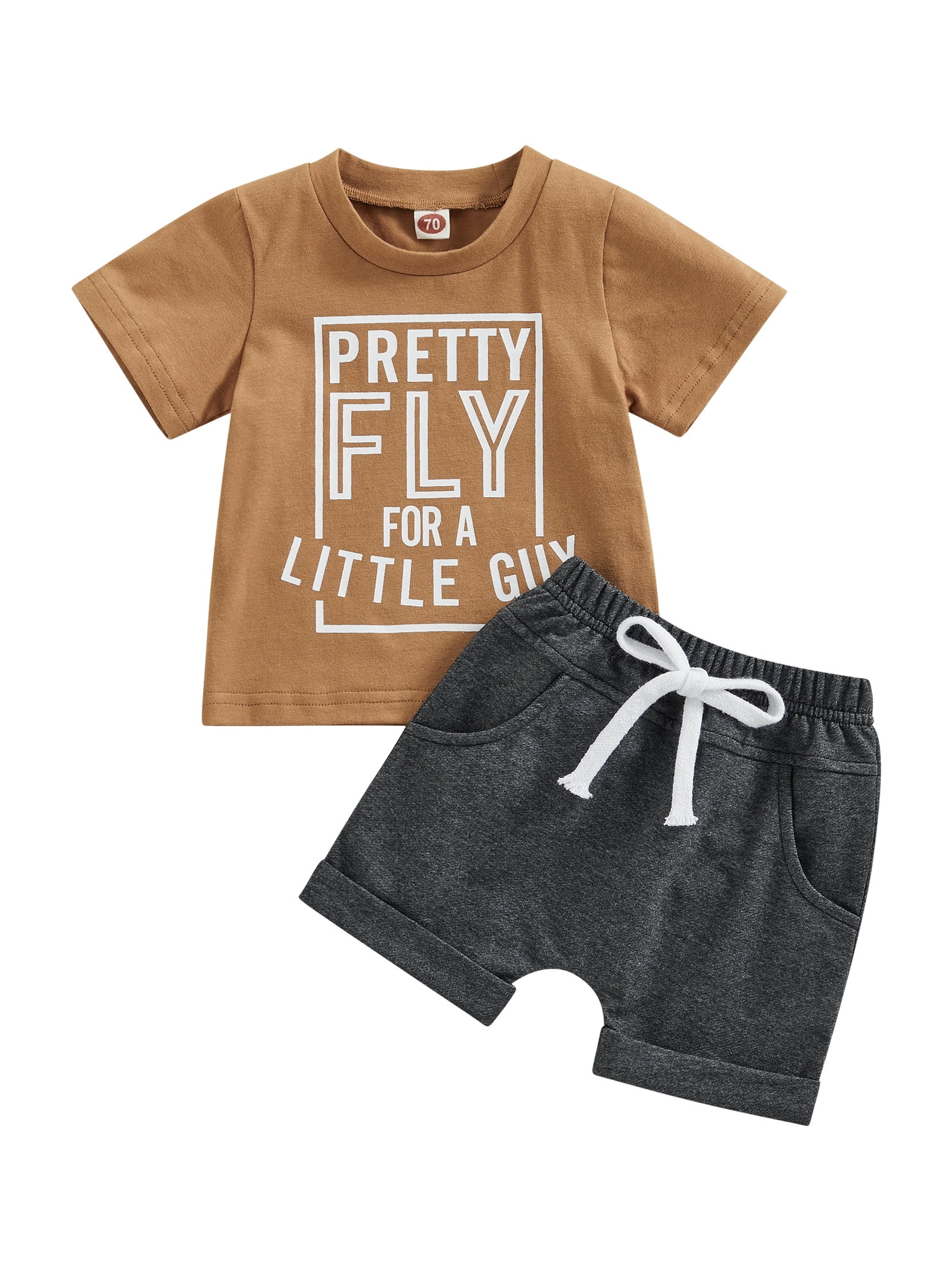 Kids Baby Boys Summer Outfits Set Short Sleeve Letters Print T-shirt ...