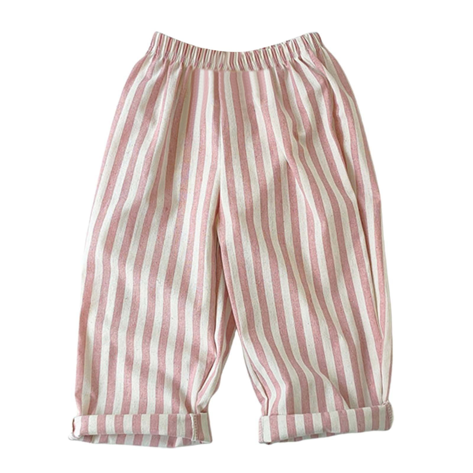Kids Baby Girl Minimalist Toddler Girl Sweatsuit Striped Pants Daily ...