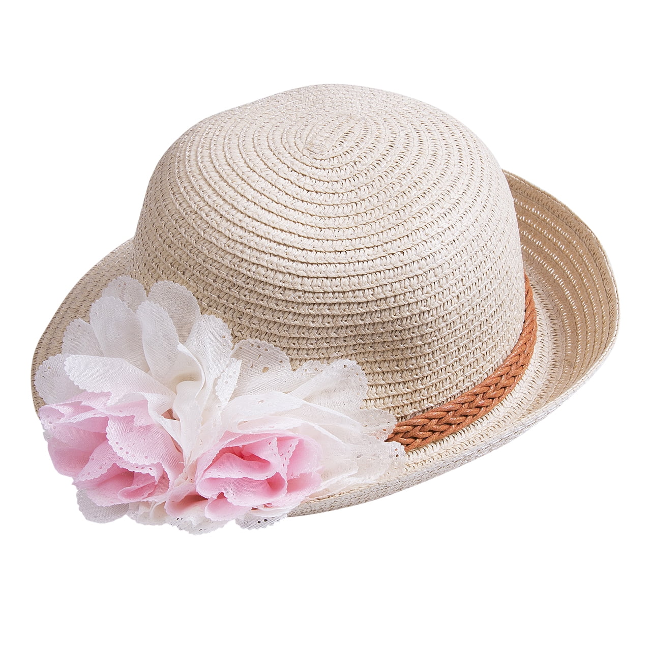 Kids Baby Girl Straw Hat Outdoor Baby Sun Protection Hats Summer Floral ...