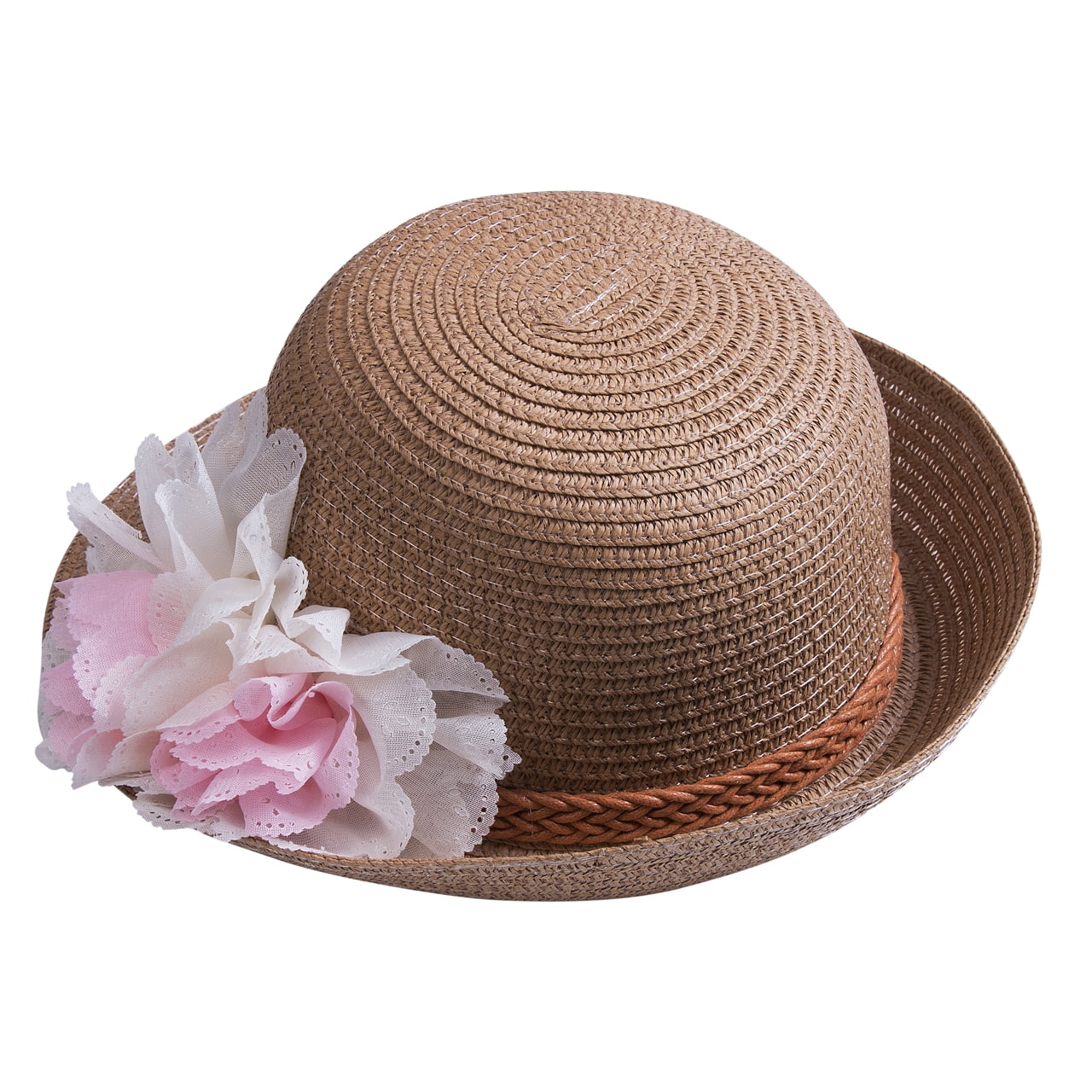 Kids Baby Girl Straw Hat Outdoor Baby Sun Protection Hats Summer Floral ...