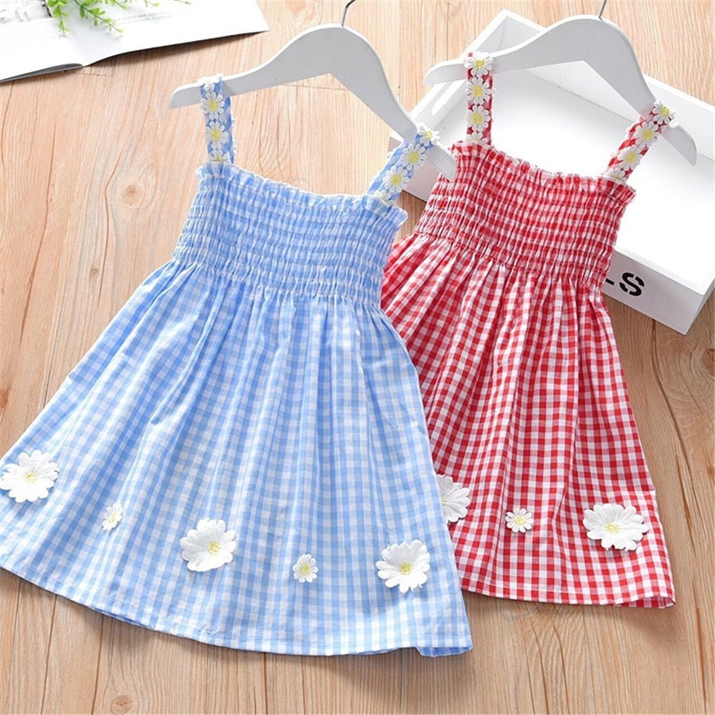 Kids Baby Girls Strap Sleeveless Party Pageant Dress Sundress Summer ...