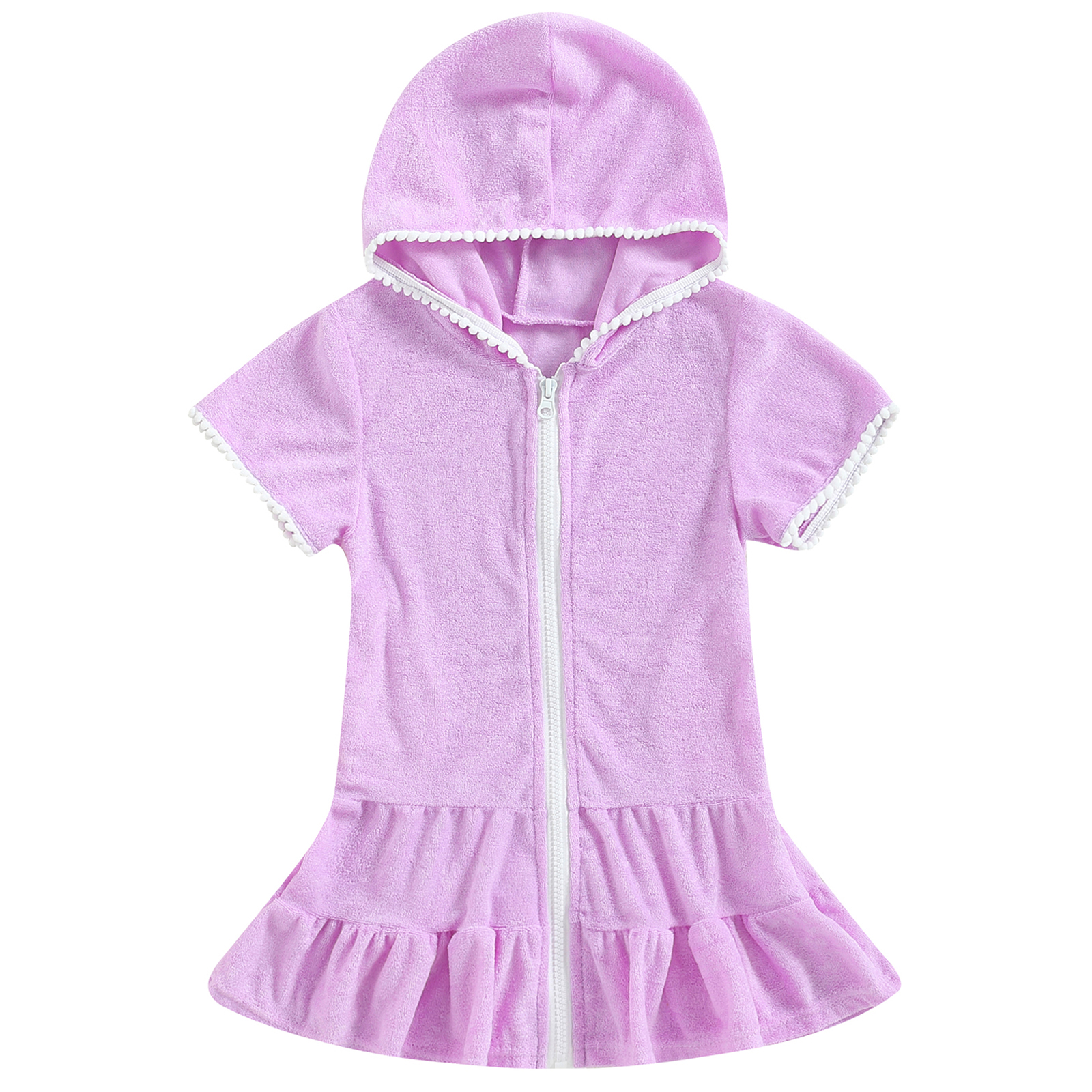 Kids Baby Girls Swim Cover Up Terry Bathing Suit Coverup Short Sleeve ...