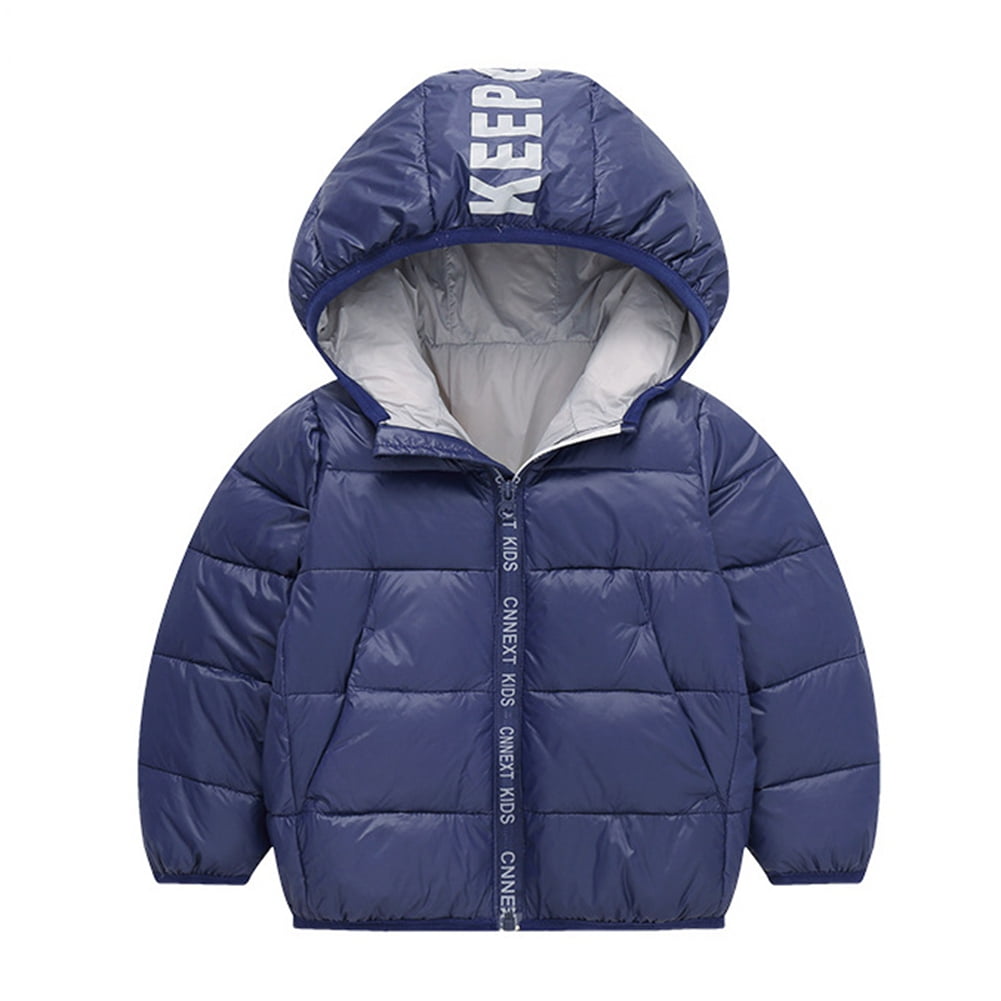 Kids Baby Puffer Jacket Winter Hooded Coat Boy Girls Zip Thick Jacket ...