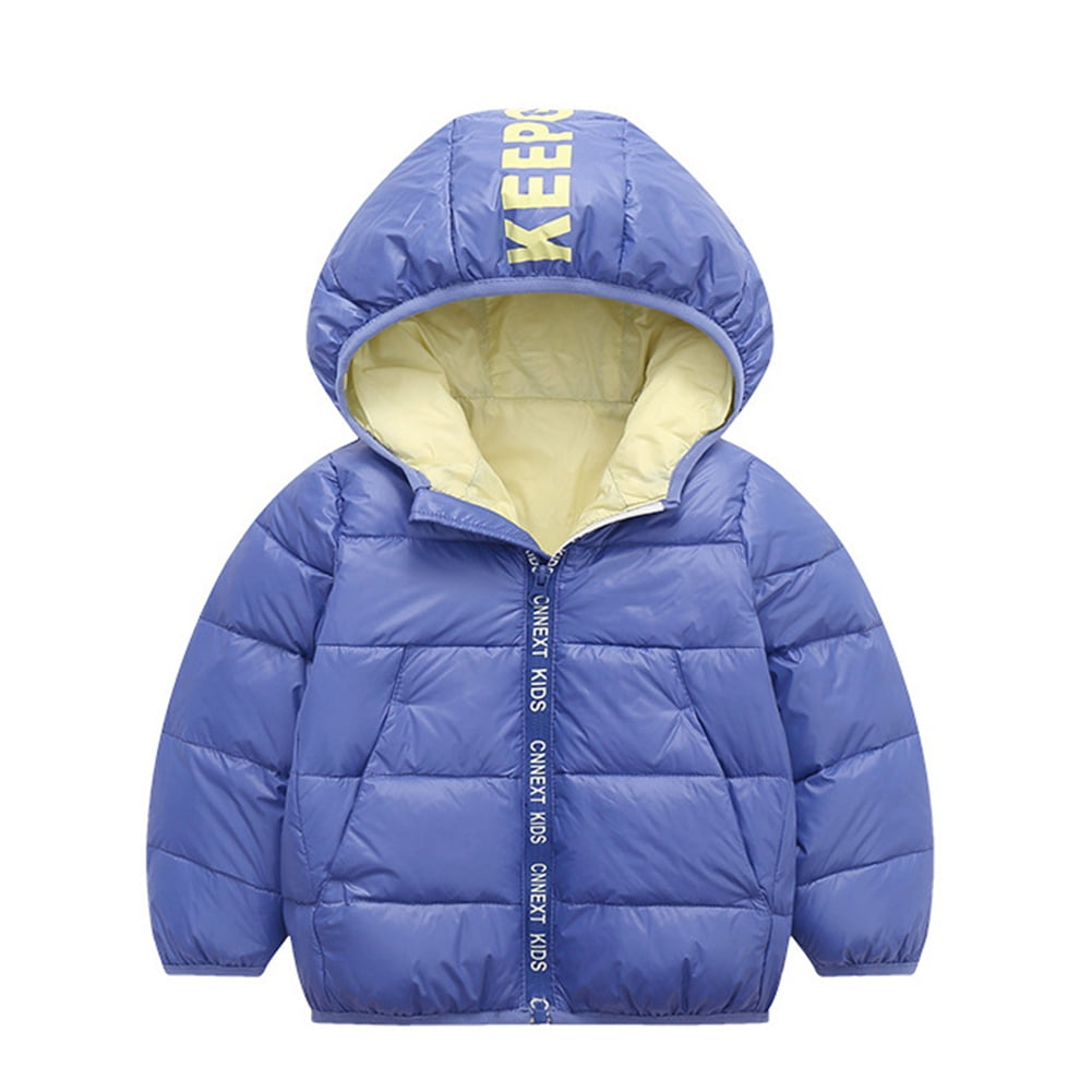 Kids Baby Puffer Jacket Winter Hooded Coat Boy Girls Zip Thick Jacket ...