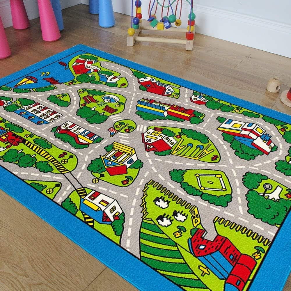 Kids / Baby Room / Daycare / Classroom / Playroom Area Rug. City. Roads ...