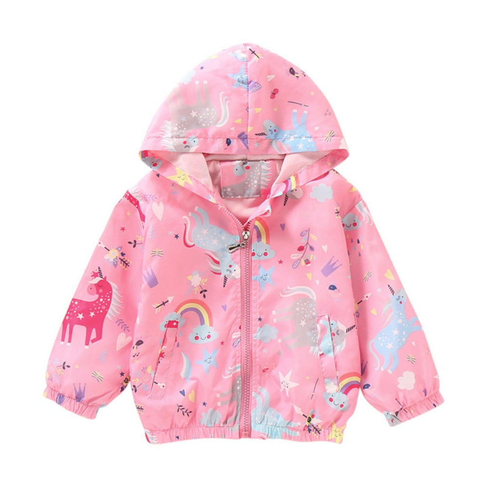 Walmart Baby Girls Hooded Windbreaker Jacket, Spring Outerwear, Zipper ...