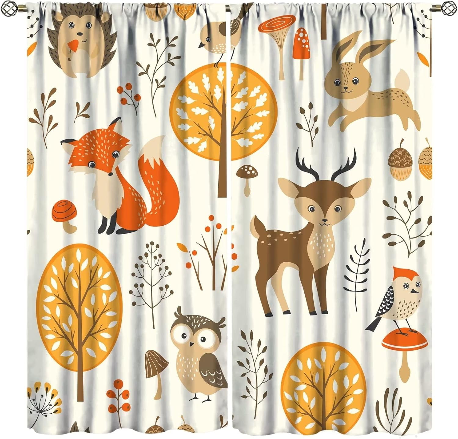Kids Baby Woodland Curtains Forest Animals Cartoon Girls Children''s ...