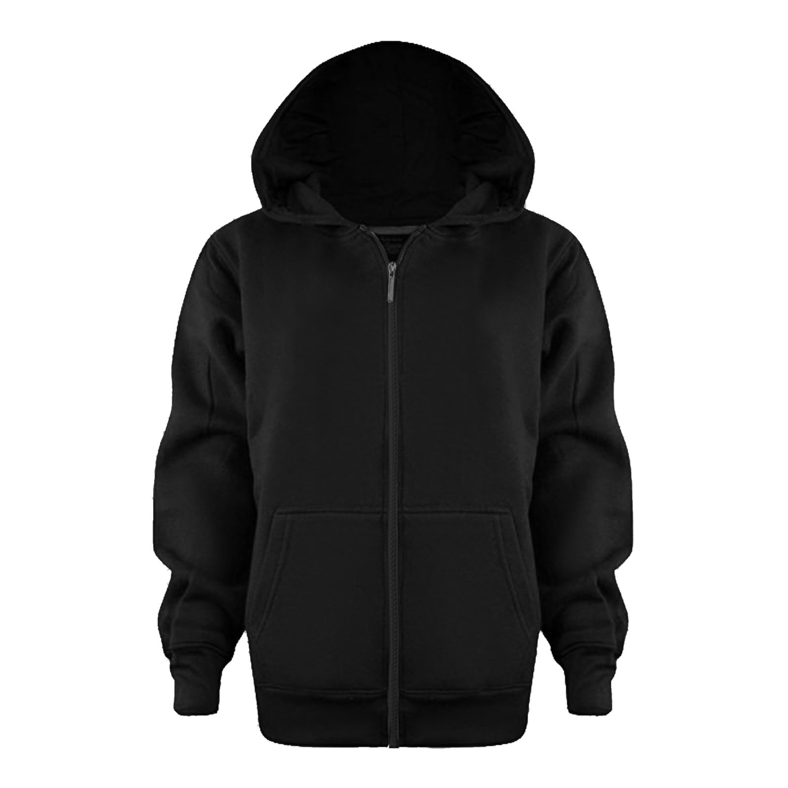 Kids Baby Zip Up Hoodie Sweatshirt Solid Long Sleeve Cotton Tops Warm ...
