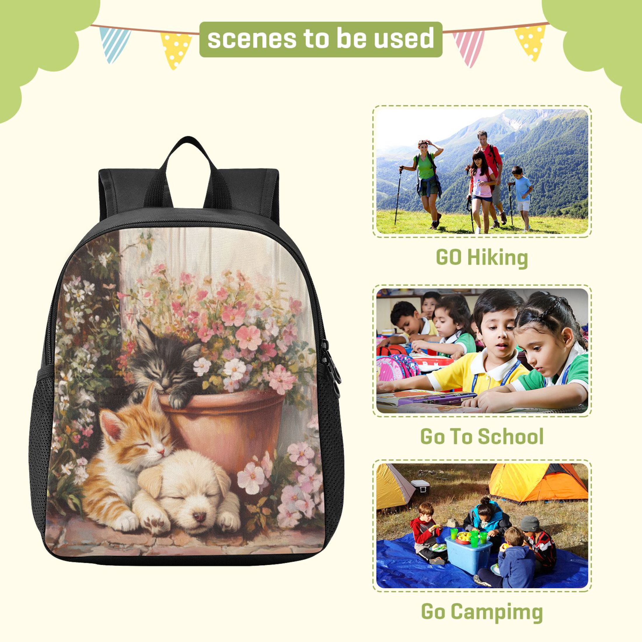 Kids'Backpack Lovely Midjourney_ffyy3_a_cute_kitten_and_puppy_lying_in ...