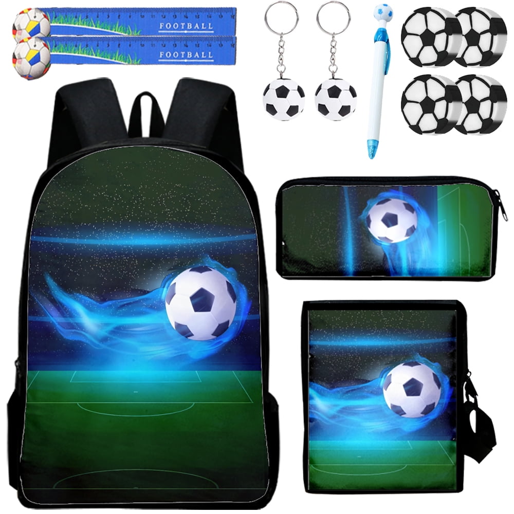 Kids Backpack Soccer Football Print Backpack for School Girls Boys ...