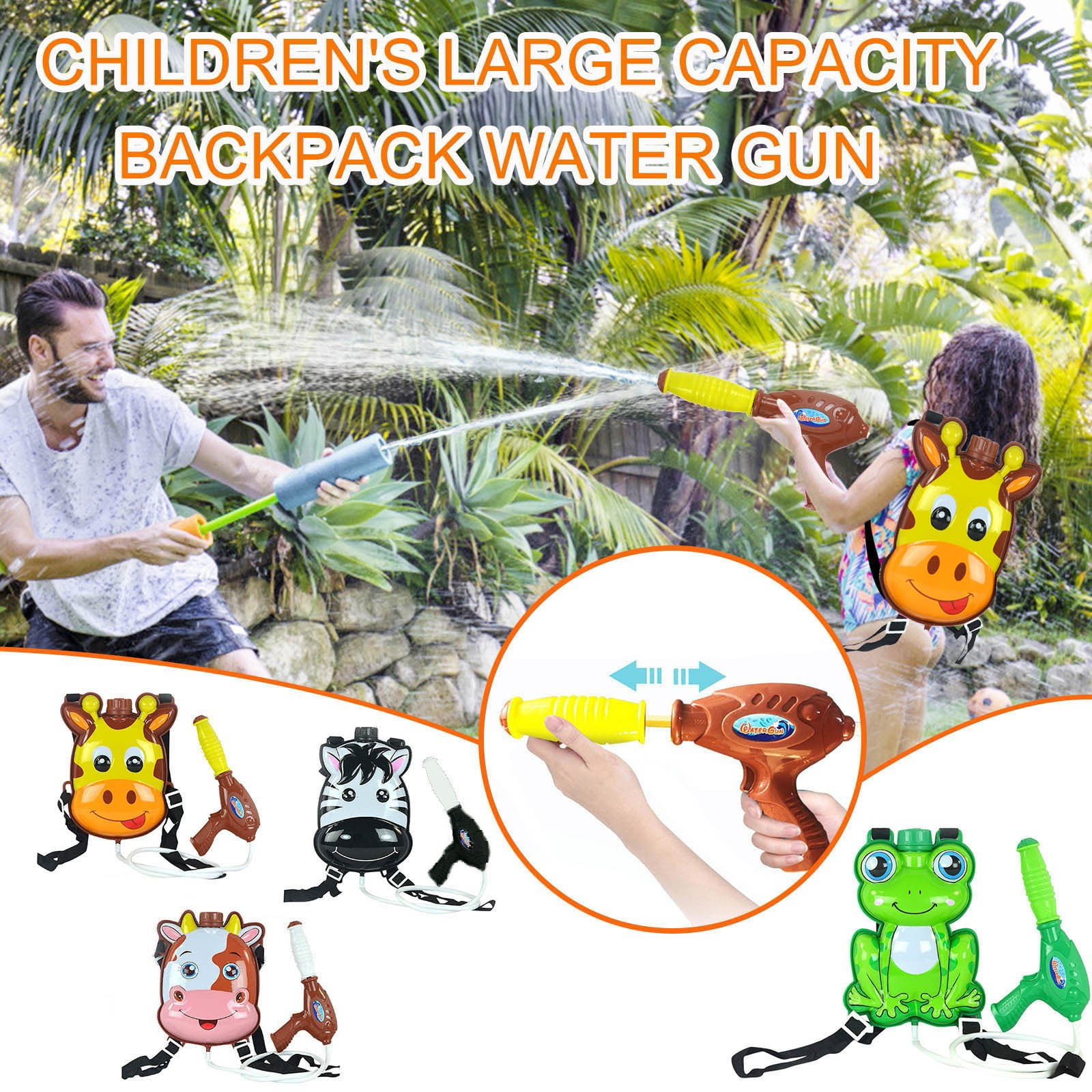 Kids Backpack Water Gun, Outdoor Backpacks Water Blaster Toys Water ...