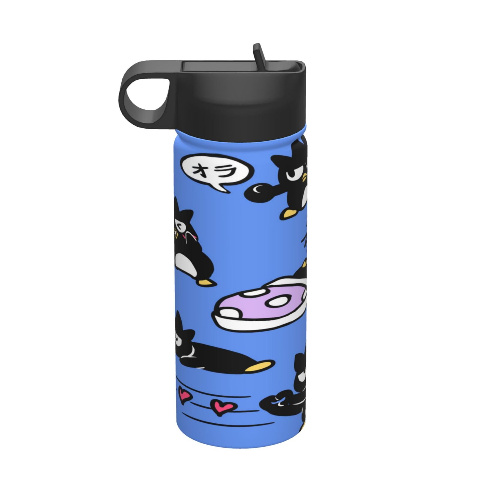 Kids Badtz Maru Water Bottle Vacuum Insulated Stainless Steel Thermos Bottle With Straw Reusable ...