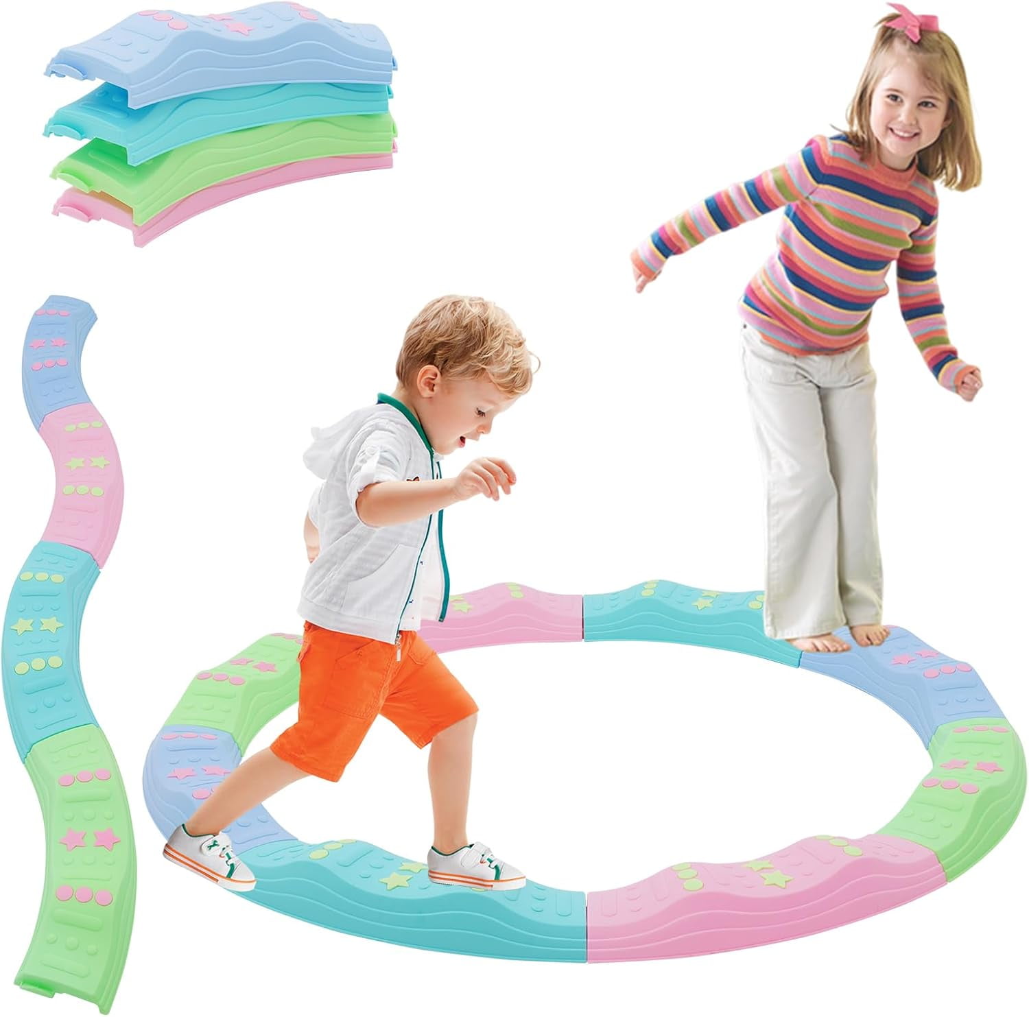 Kids Balance Beam 8PCS Balance Stepping Stones for Kids Stepping Stones ...