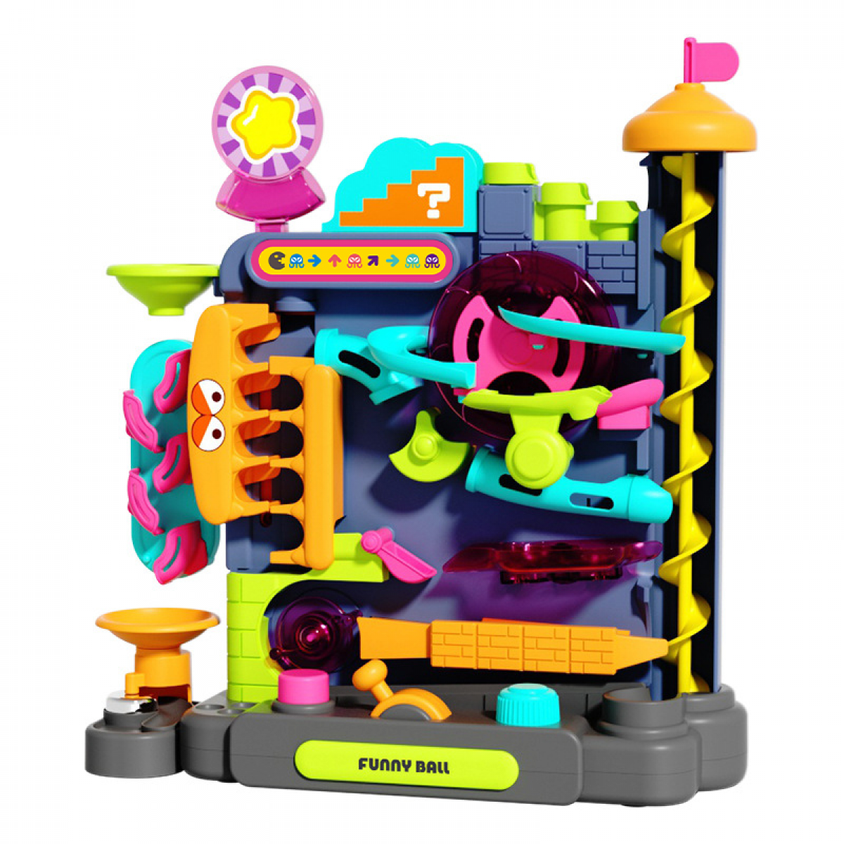 Kids Ball Drop Toys, Car Track Toy Car Ramp with Ball Popper & Run for ...
