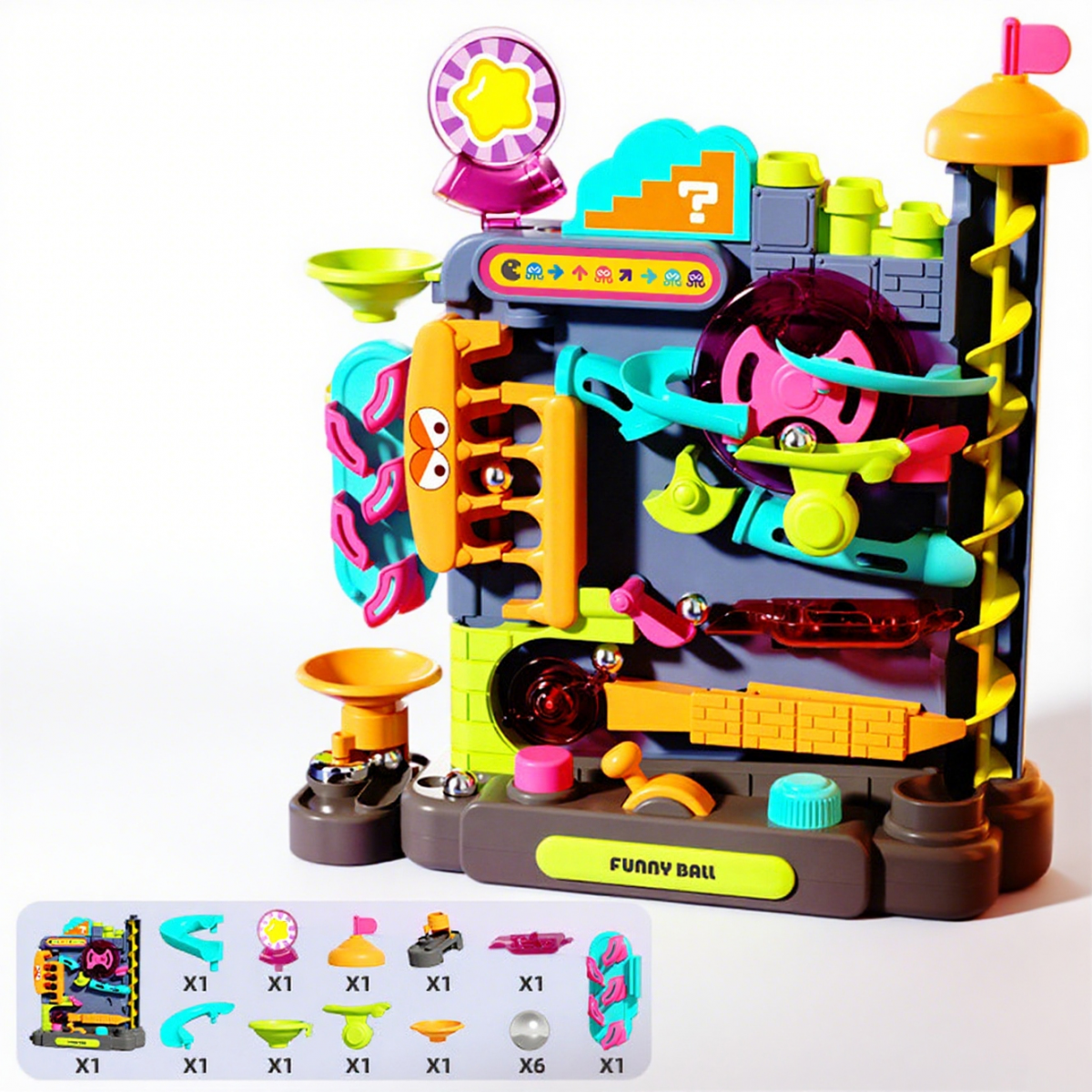 Kids Ball Drop Toys, Car Track Toy Car Ramp with Ball Popper & Run for ...