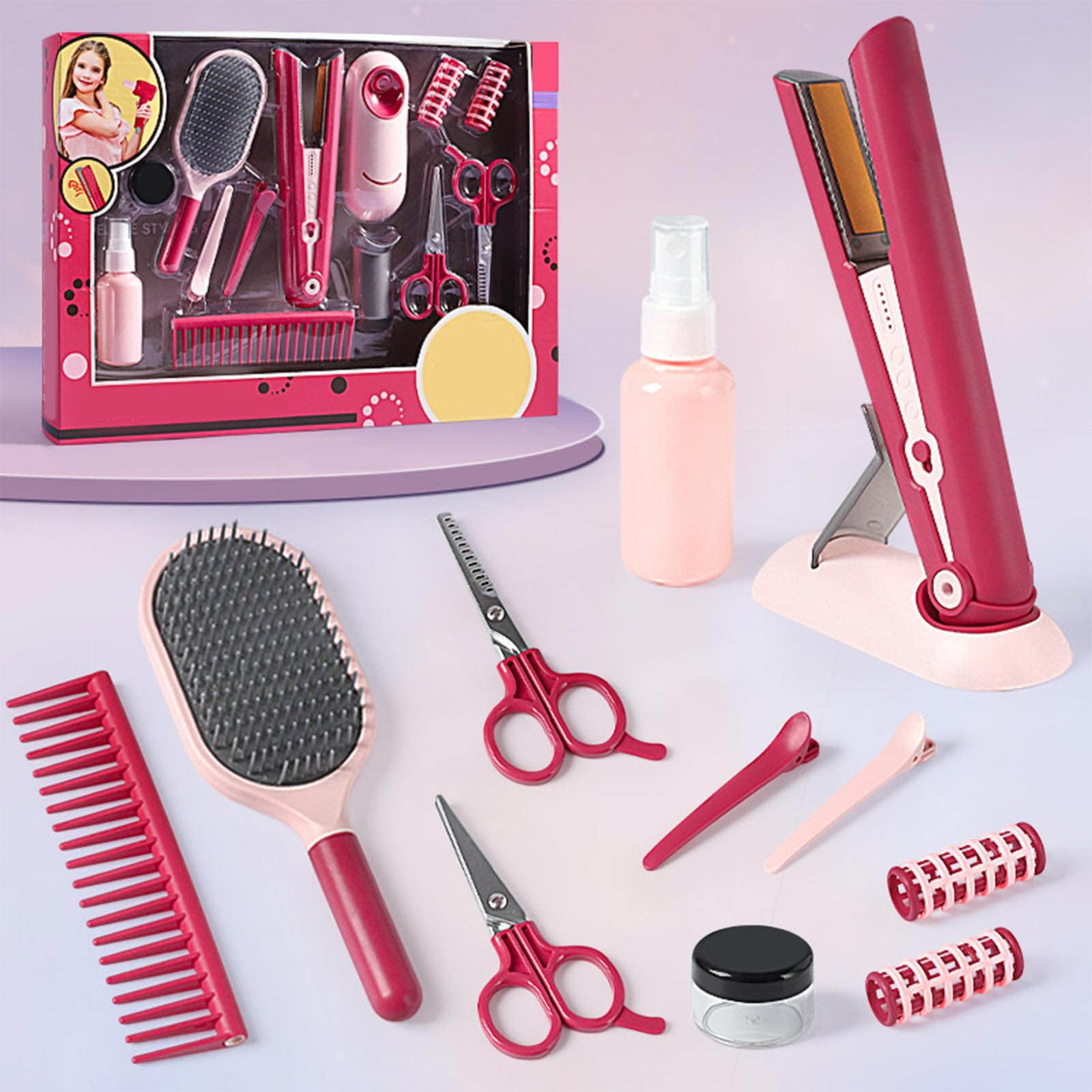 Kids Barber Play Set Hair Dryer Clipper Pretend Role Play Toys with ...