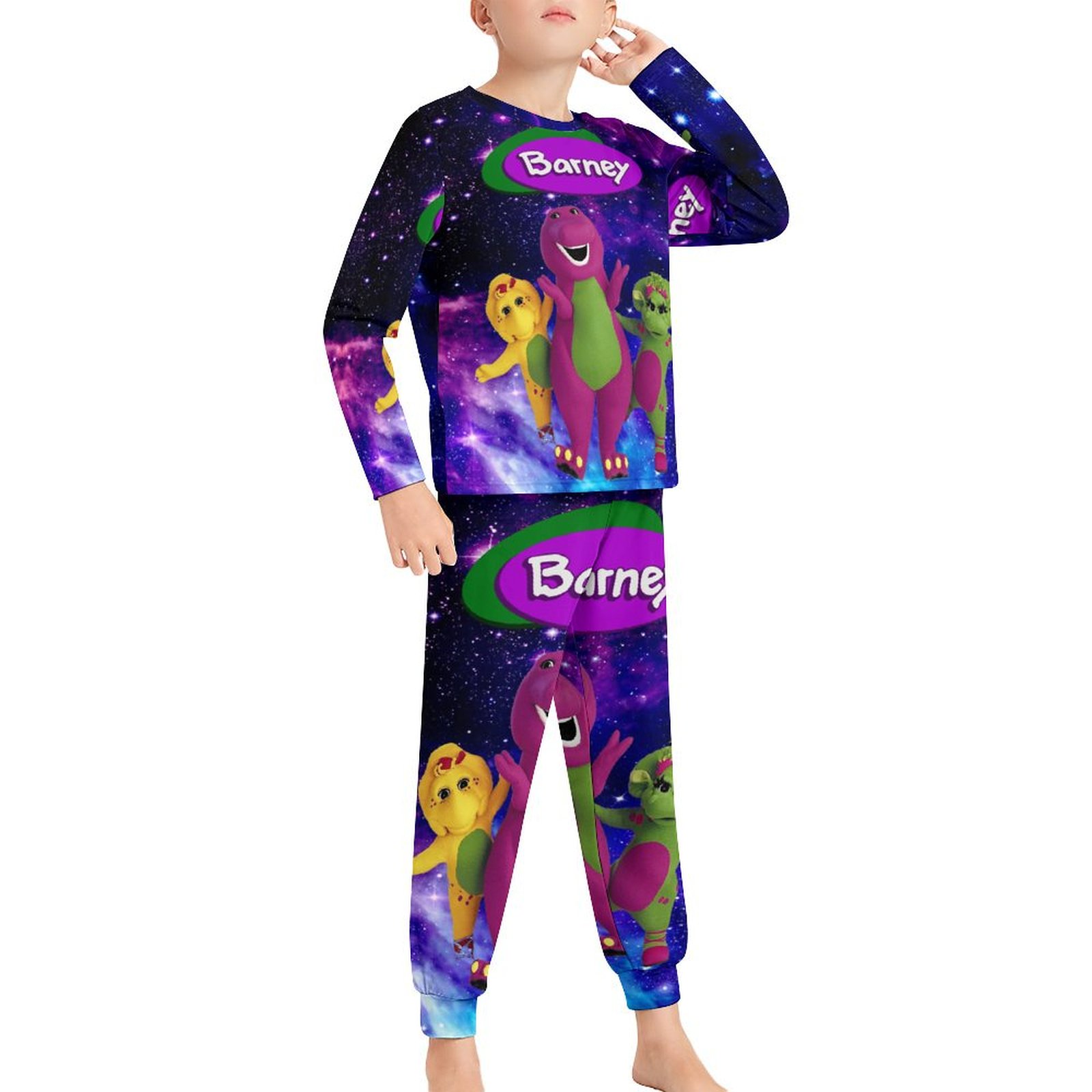 Kids Barney And Friends Pajama Long Sleeve Sleepwear Pant Set Cute ...