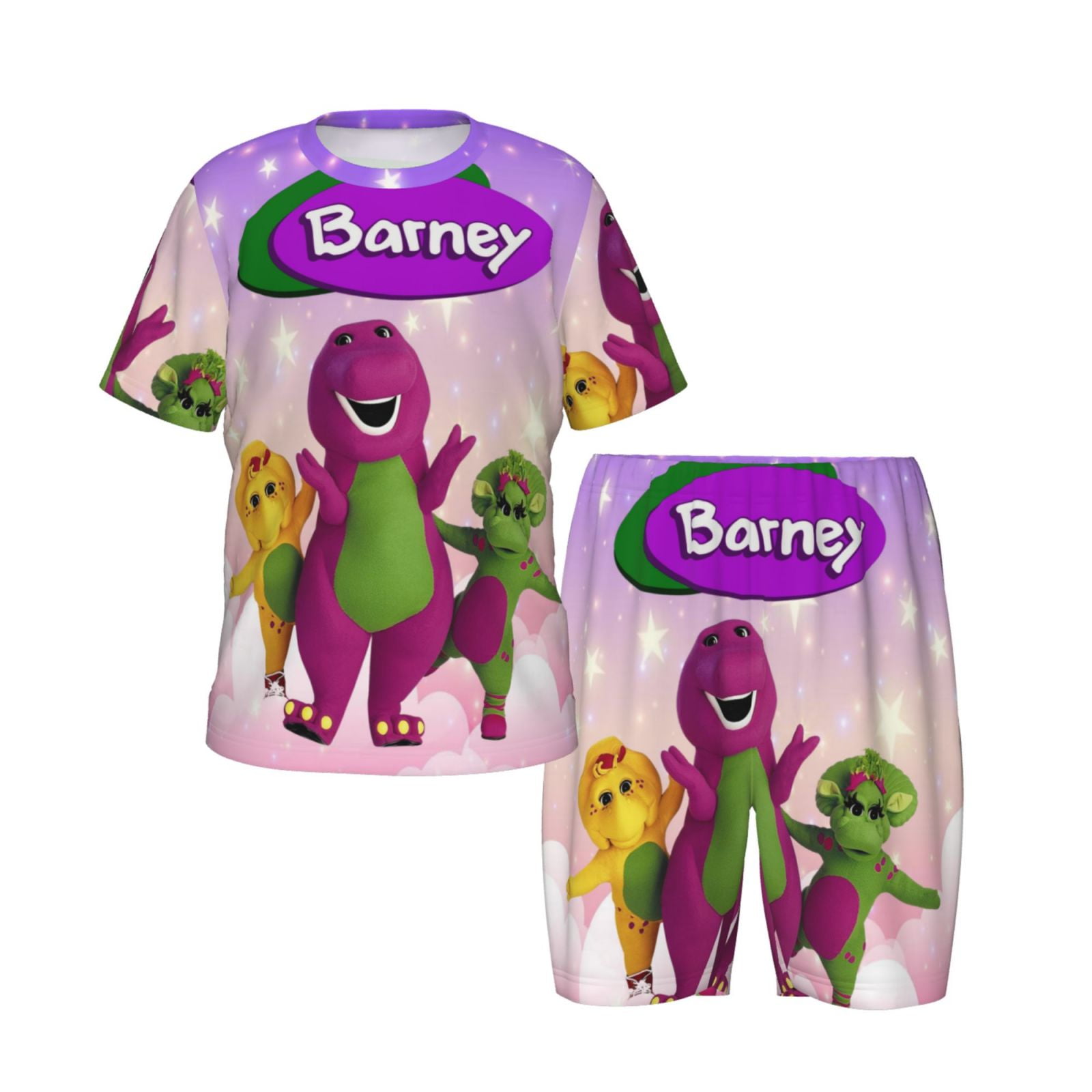 Kids Barney And Friends Shirt And Short Set Cartoon Printed Pajamas Set ...