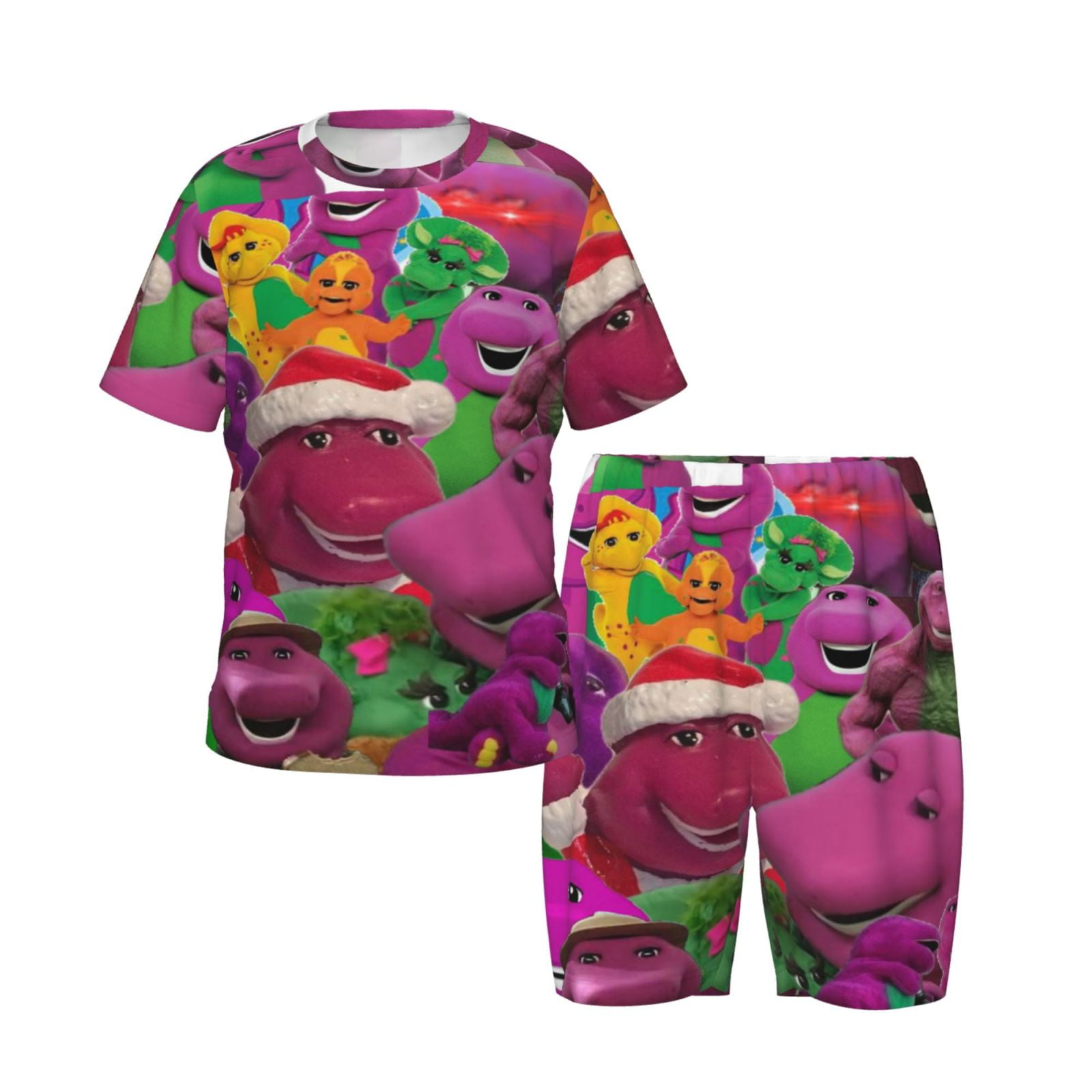 Kids Barney And Friends Shirt And Short Set Cartoon Printed Pajamas Set ...