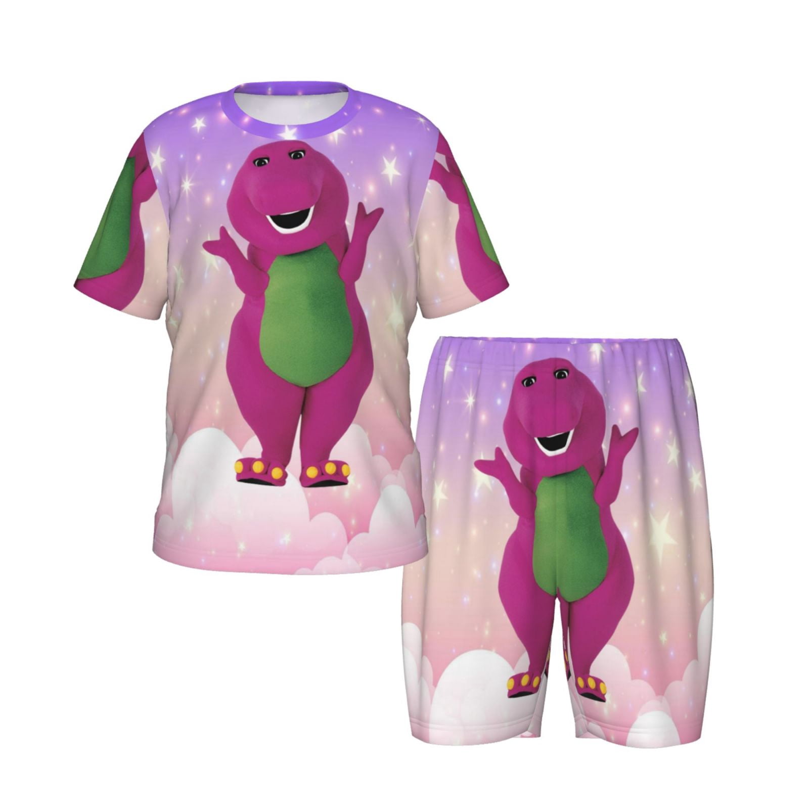 Kids Barney And Friends Shirt And Short Set Cartoon Printed Pajamas Set ...