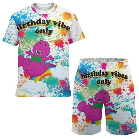 Kids Barney And Friends Short Set Summer TShirts And Shorts Tracksuits ...