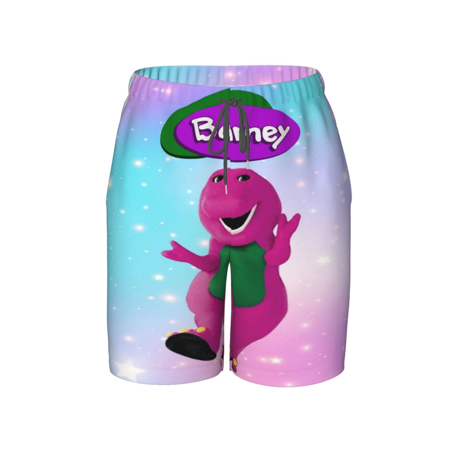 Kids Barney Dinosaur Friends Beach Shorts with Mesh Liner Swim Trunks ...