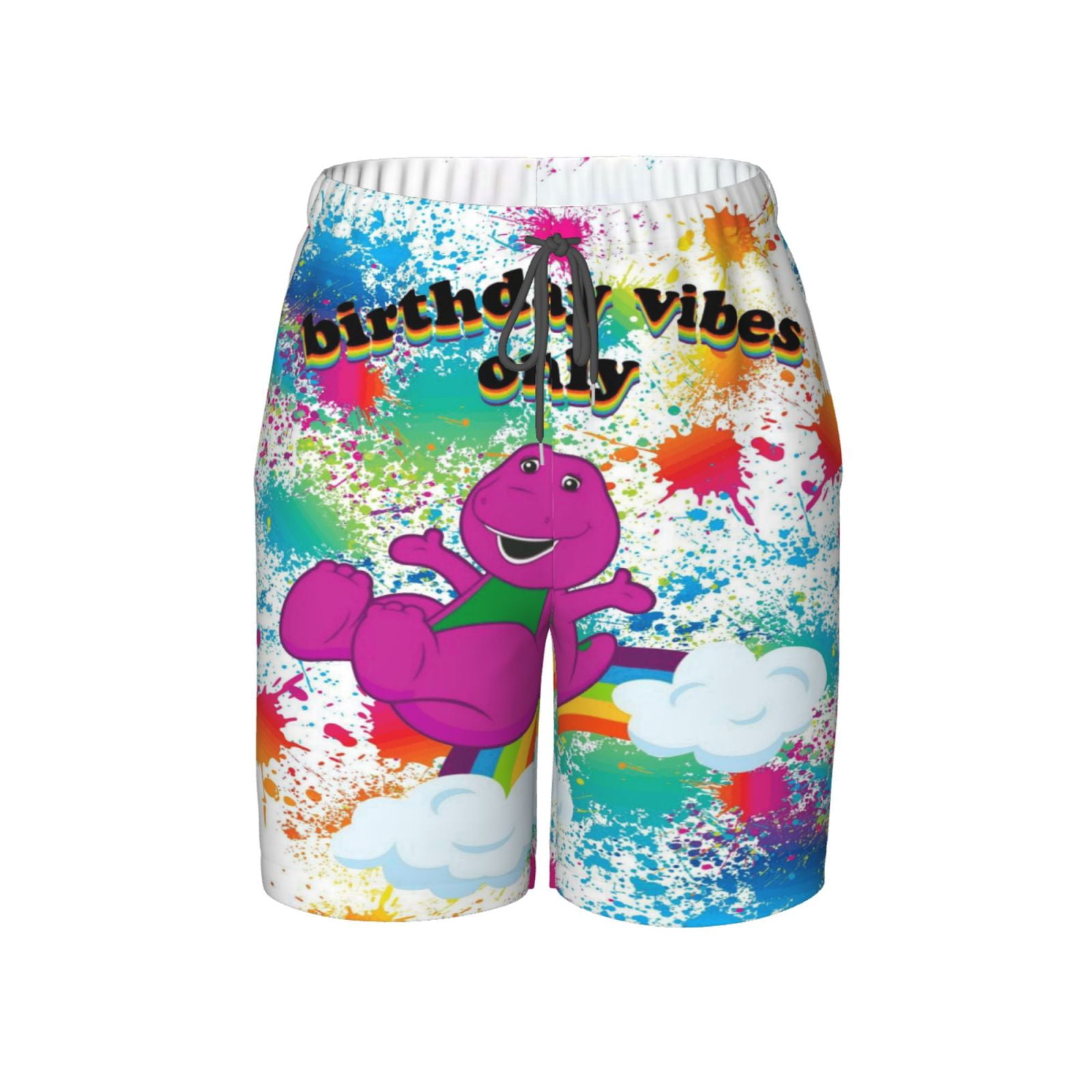 Kids Barney Dinosaur Friends Beach Shorts with Mesh Liner Swim Trunks ...