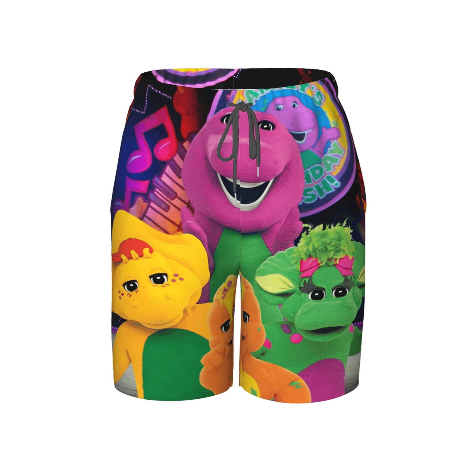 Kids Barney Dinosaur Friends Beach Shorts with Mesh Liner Swim Trunks ...