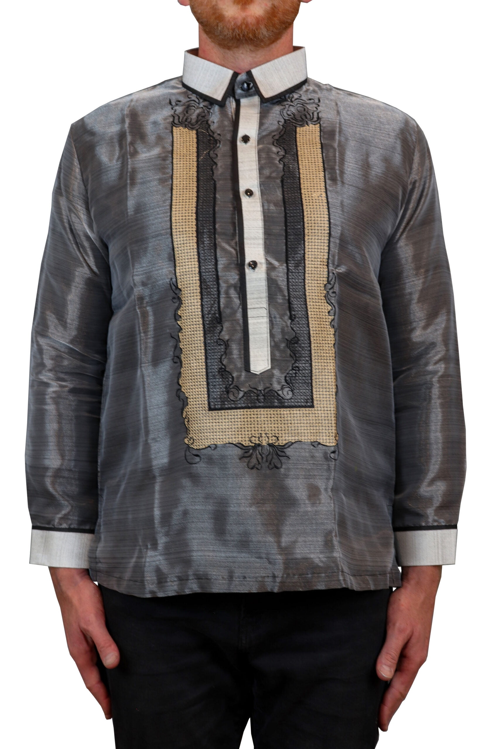 Kids Barong Tagalog Black Formal Dress Shirt Bermuda | Ubuy