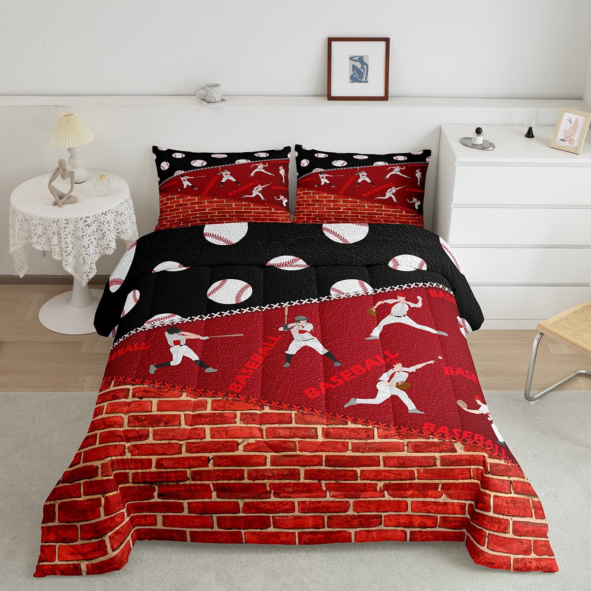Baseball Comforter Set Queen Sports Competition Bedding Comforter Sets ...