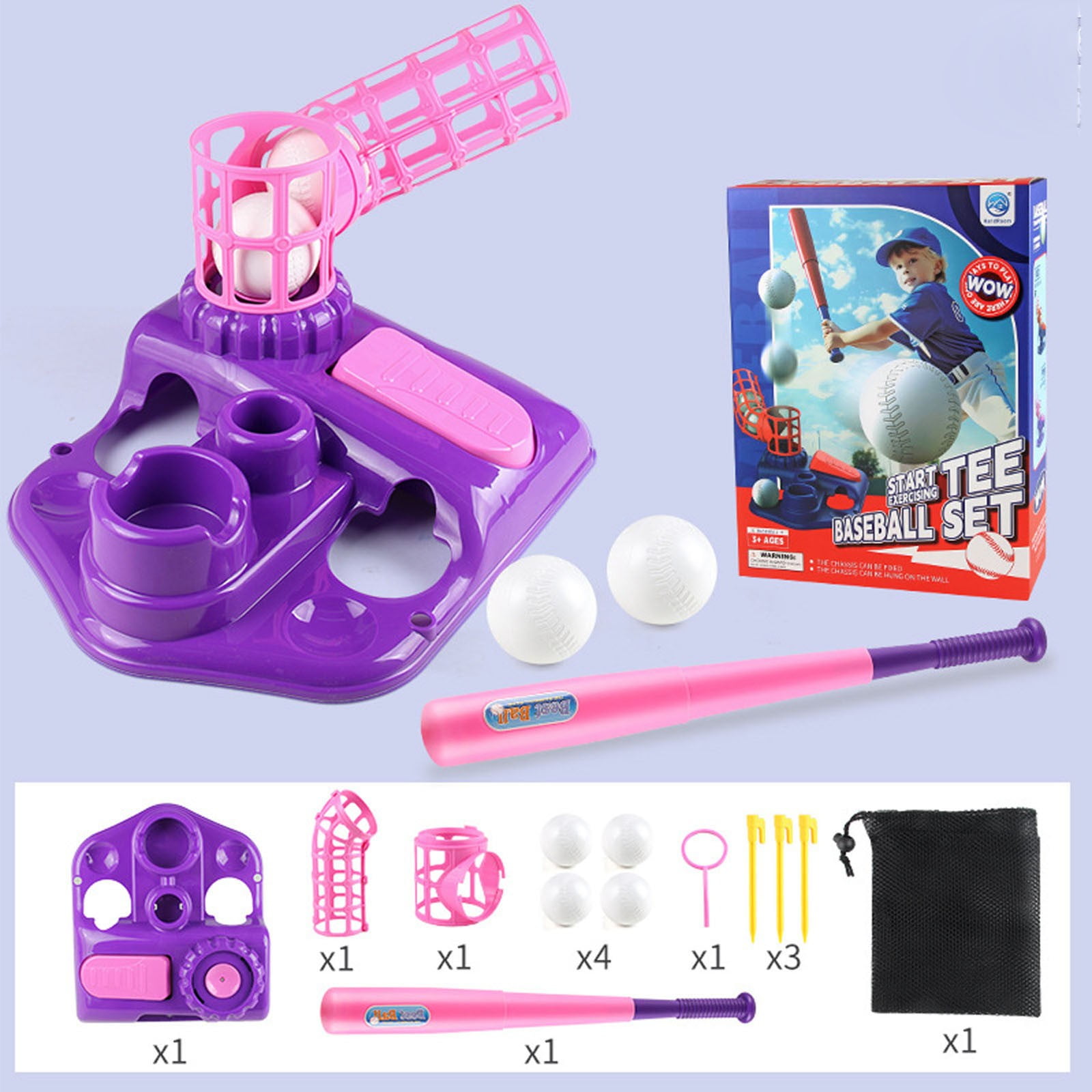 Kids Baseball Pitching Machine Adjustable Outdoor Sports Christmas Boys ...